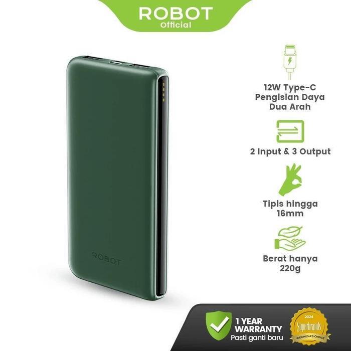 Promo Robot RT12 / RT-12 PowerBank 10000 MaH Dual Input Output Slim ...
