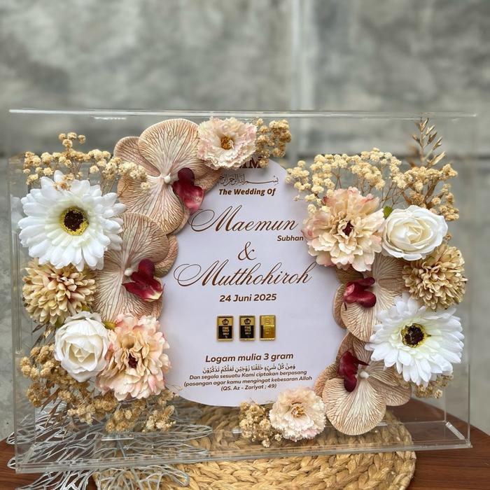Jual Bingkai mahar pernikahan Rustic ukuran 30x40 Frame Bunga - Linting ...