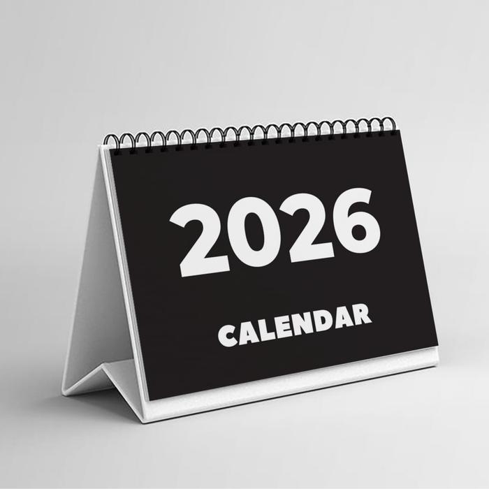 Promo Kalender 2026 / Kalender Meja Hitam Putih Sekolah Dan Kantor ...
