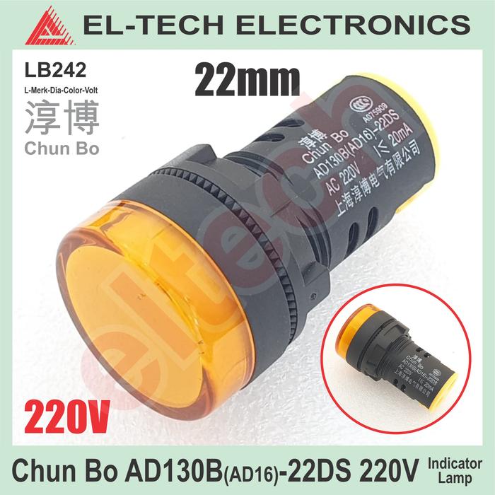 Jual 16mm 22mm 24V 220V AD16 Lamp Indicator AD16-16 AD16-22D Red Yellow Green Blue White Merah ...