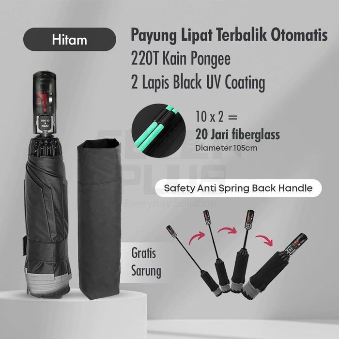 Promo SevenPlus Payung Lipat Terbalik Otomatis Dengan Kain Pongee 220T ...