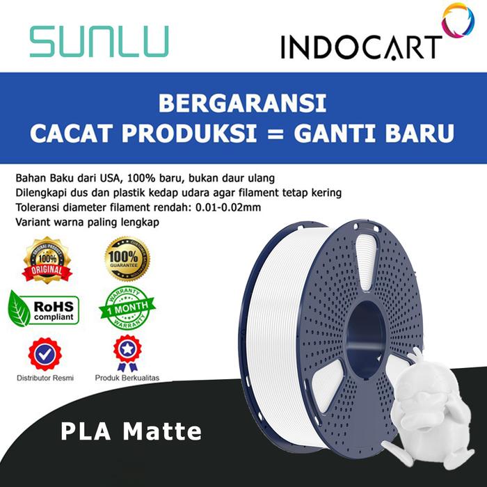 Jual 3D Printer Filament SUNLU PLA Matte Textured and Neat Winding 1 ...
