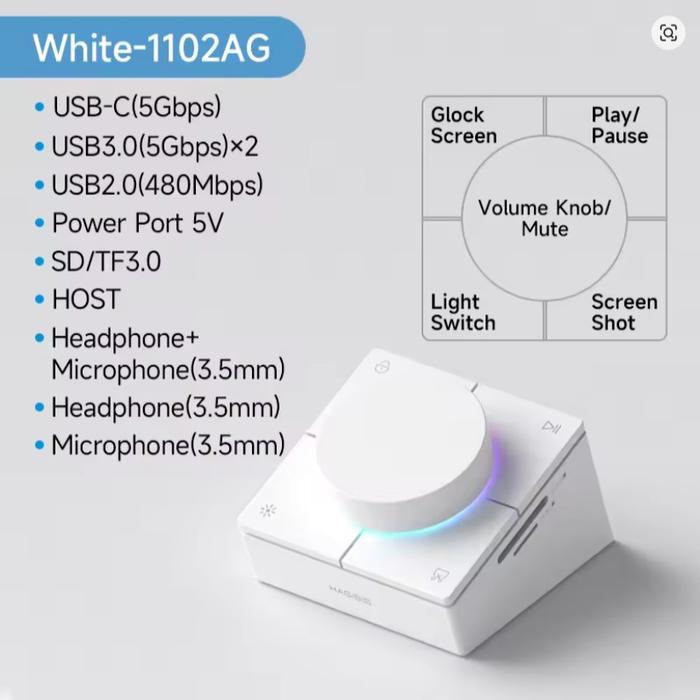 Promo HAGIBIS KNOB USB C HUB WITH SHORTCUT BUTTONS TYPE C DOCKING ...