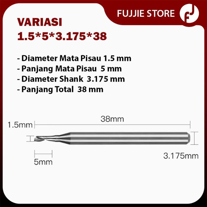 Jual Endmill Single Flute 1 Flute Cutting ACP Aluminium Mata Router Bit ...