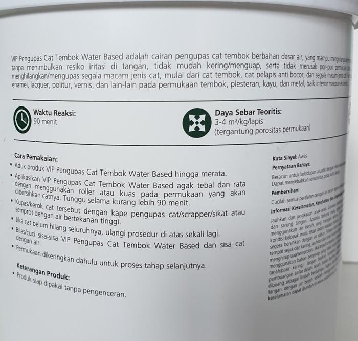 Jual PENGUPAS CAT TEMBOK VIP WATER BASED 4 KG PENGELUPAS PENGHAPUS CAT ...