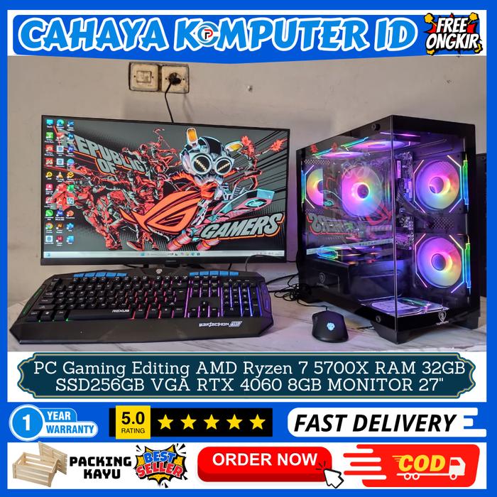 Jual PC FULSET AMD Ryzen 7 5700X RAM 32GB VGA RTX 4060 8GB SSD Nvme ...