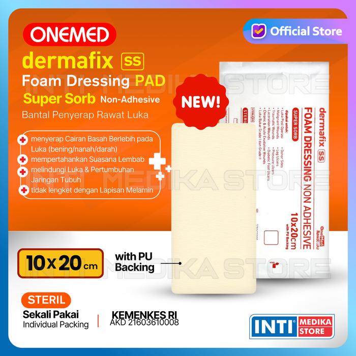 Jual ONEMED - Plester Luka DERMAFIX SS Foam Dressing NON ADHESIVE ...