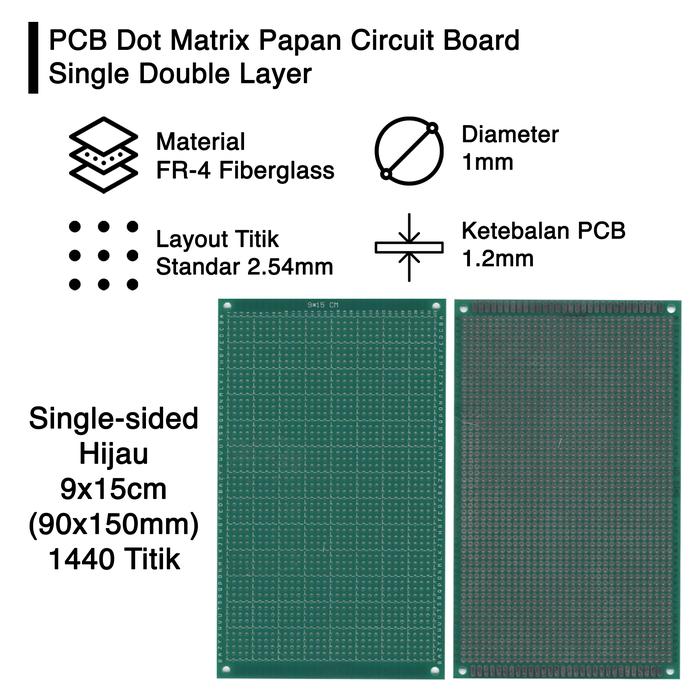 Jual PCB Dot Matrix Papan Circuit Board Lubang Hole Prototype ...