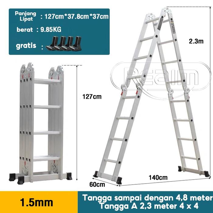 Jual 【DISKON 50%】REAIM Tangga Telescopic Heavy-Duty 3.7/4.7/5.7 Meter ...