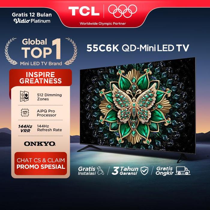 Promo TCL 55 Inch QD-Mini LED TV C6K - Halo Terminator - Onkyo 2.1 ...