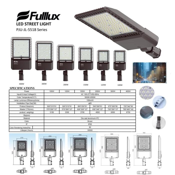 Jual Lampu jalan Fullux PJU JL 5518 - 300watt, 3000K - Jakarta Barat ...