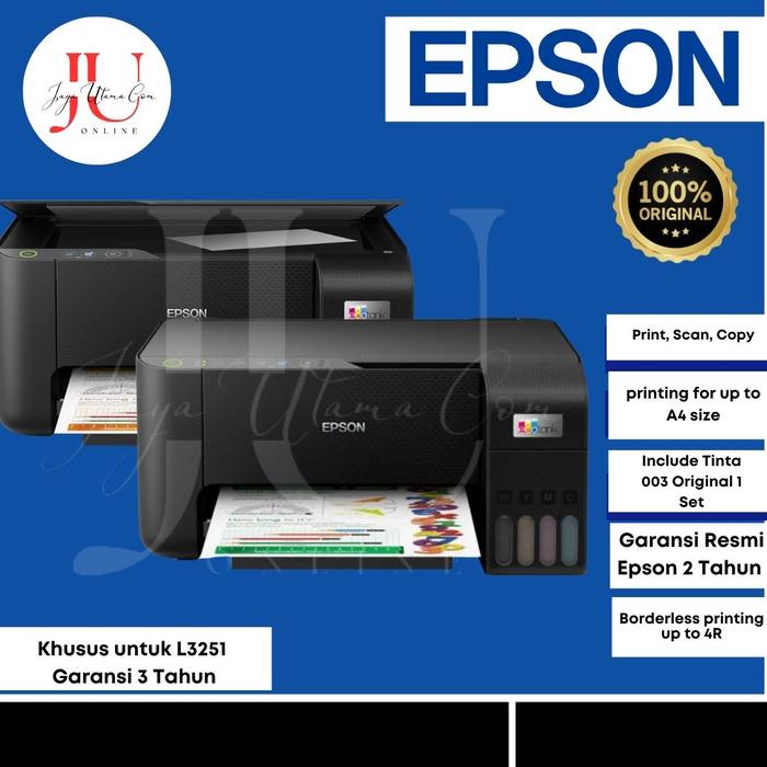 Promo BEST SELLER PRINTER EPSON L3250 / L3251 Wifi All In One PRINT SCAN COPY / L3210 / L3211 No ...