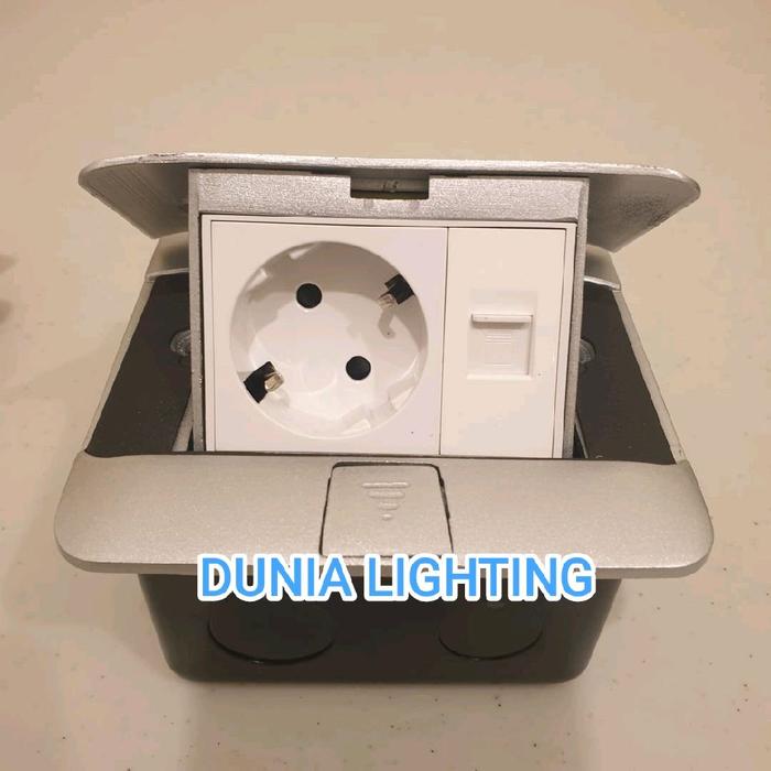 Jual Stop Kontak Lantai 3 Modul Full Silver Stop Stop EU ARDE + DATA ...