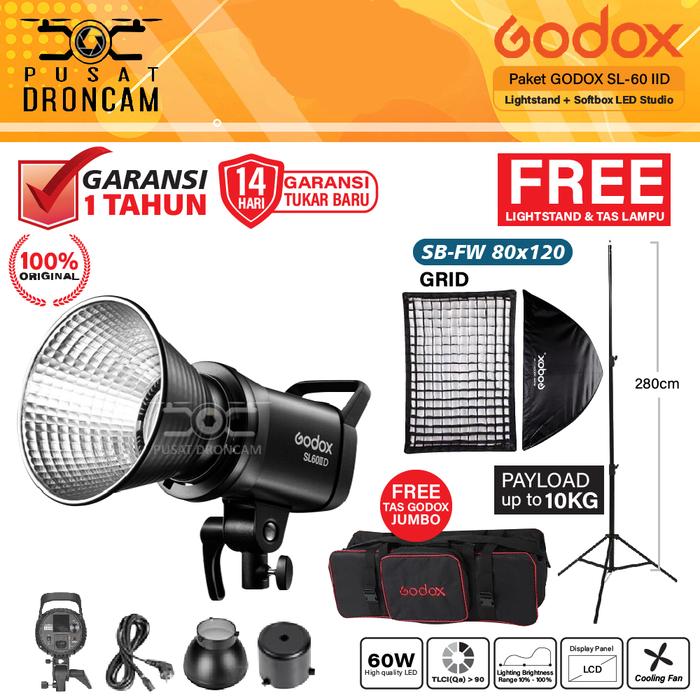 Promo Godox SL60IID Daylight LED Studio Video Light Lampu Studio SL60II ...