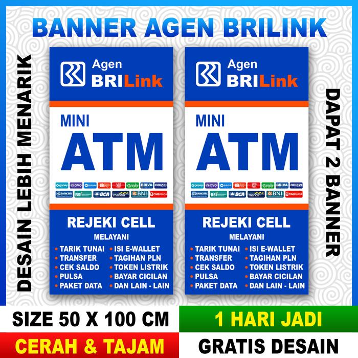 Jual TERMURAH BELI 1 DAPAT 2!! BANNER BRILINK MINI ATM / SPANDUK AGEN ...