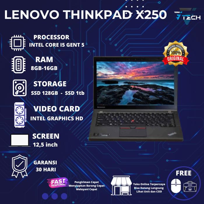 Jual Lenovo Thinkpad X240 X250 X260 X270 X280 ORIGINAL / BERGARANSI /MURAH - X250, ram 4 hdd 500 ...