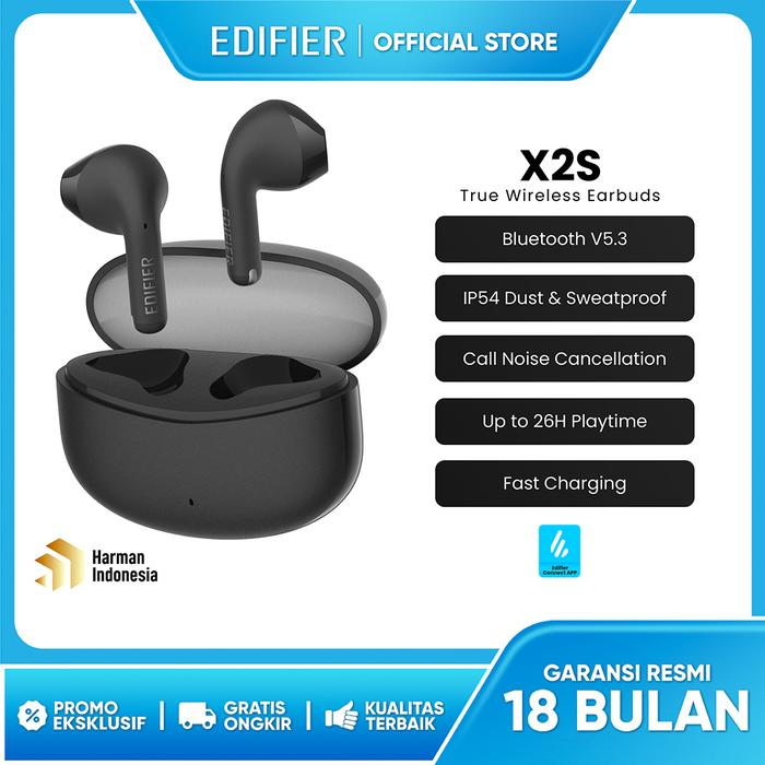 Promo Edifier TWS X2S True Wireless Earbuds IP54 with Call NoiseCancellation - Jakarta Pusat ...