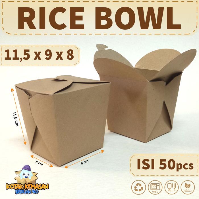 Promo (Isi 50pcs) Food Pail Size L / Rice Bowl Box Kraft / Lunch Box ...