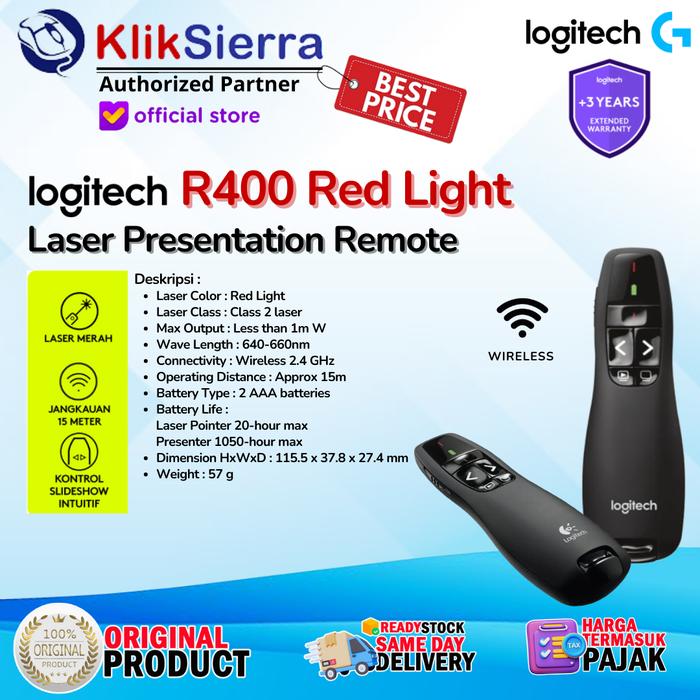Jual PRESENTER LOGITECH R400 Red Light & R800 Green Light Wireless ...