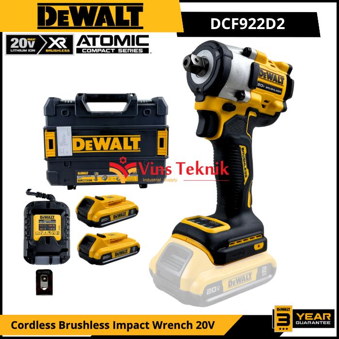Promo DEWALT DCF922D2 Mesin Pembuka Baut Baterai Cordless Brushless ...