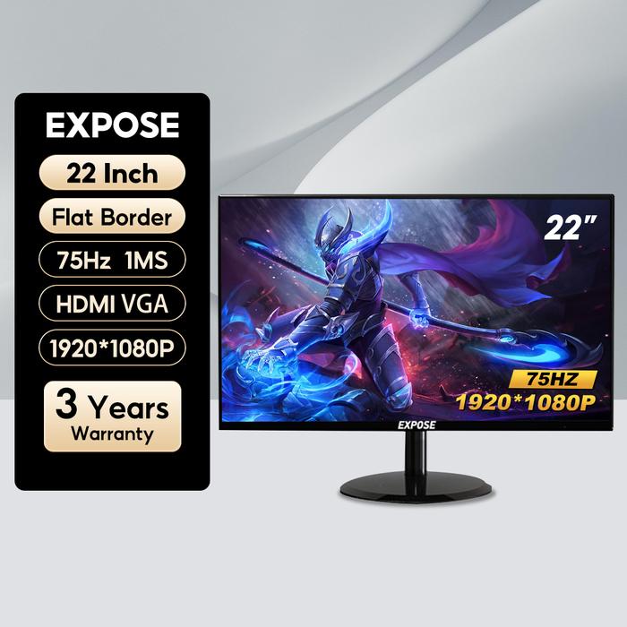 Promo Monitor IPS dengan Sudut Pandang Lebar 19/22 Inci 75Hz, HDMI+VGA ...