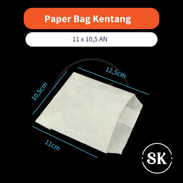 Jual (100pcs) Paper Bag Kantong Kertas Snack Putih / Coklat Kraft Polos ...