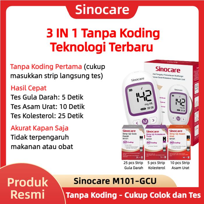 Promo [TEKNOLOGI TERBARU TANPA KODING] Sinocare M101 – GCU Alat Cek ...