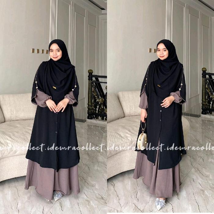 Jual Setelan Rok Tunik Syar'i Malaya Oneset Rok Hijab Pashmina Oval ...