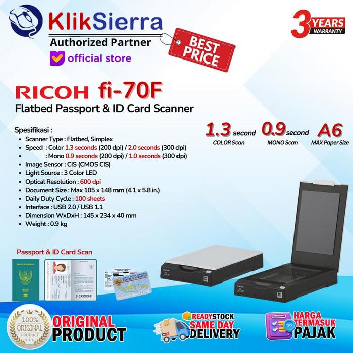 Jual Scanner TKDN Passport RICOH fi-800R | fi800R Portable Scanner F4 ...