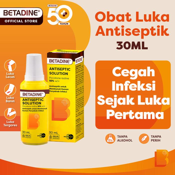 Promo BETADINE SOLUTION Obat Luka Antiseptik 30ml - Kota Tangerang - Betadine Shop | Tokopedia