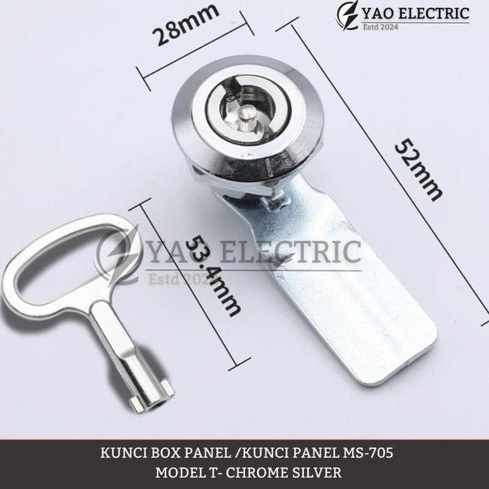 Jual Kunci Box Panel/ Kunci Panel MS-705 - Model T (Chrome Silver ...