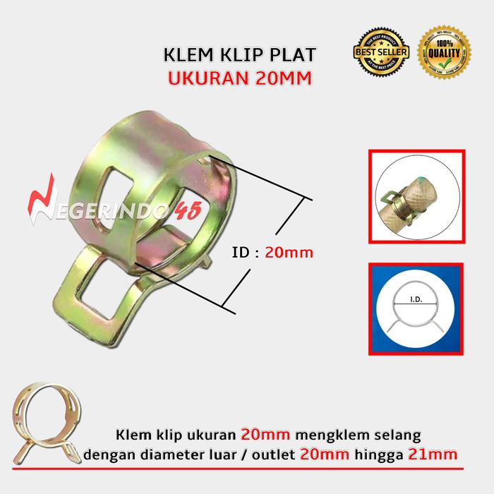 Jual KLEM KLIP PLAT SELANG BENSIN RADIATOR KOMPRESOR SPRING HOSE CLIPS ...