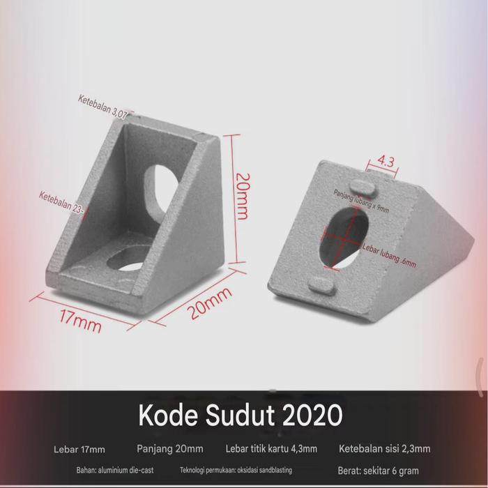 Jual bracket siku CNC alumunium aluminium profile 2020 3030 4040 4545 ...
