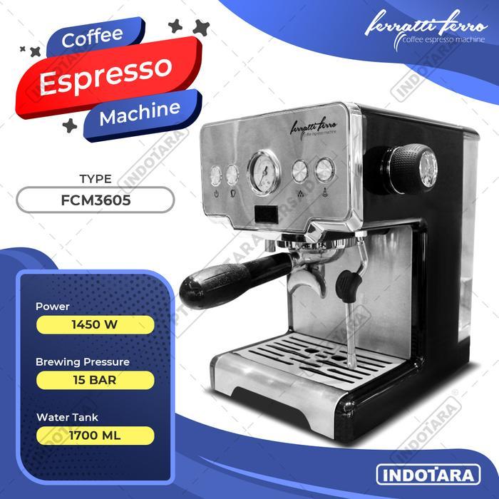 Jual Ferratti Ferro Espresso Machine FCM3605 - Glossy Black - Kab ...