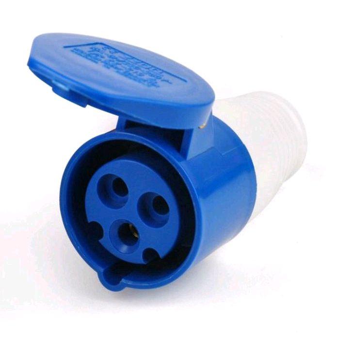 Jual Industrial Steker Socket 3 PiN 16A 220V /Famale Mounting Steker ...