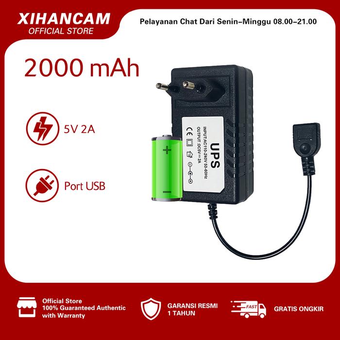 Promo XIHANCAM UPS Mini 5V 2A Adaptor Power Cadangan Baterai Mini UPS ...