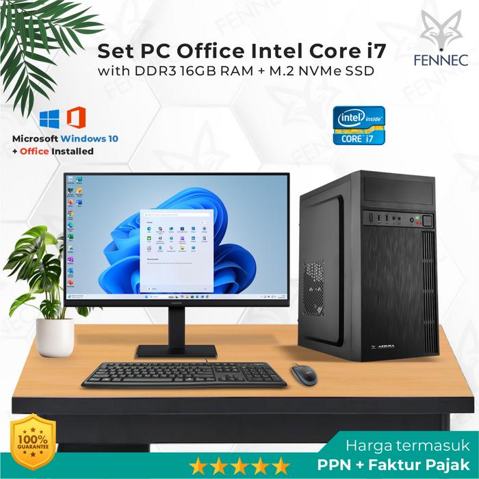 Promo Set PC Komputer Intel Core i7 RAM 16GB SSD Rakitan Office ...