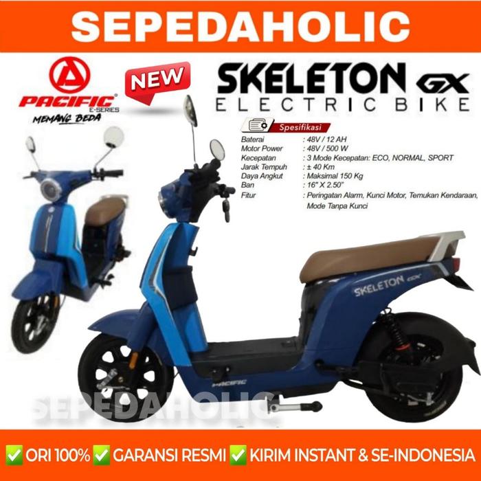 Jual Sepeda Listrik PACIFIC SKELETON GX 500 Watt Electric E Bike - Biru ...
