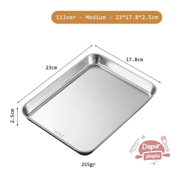 Jual Tray Loyang Persegi Gold Silver Stainless SUS 304 | Nampan Piring ...