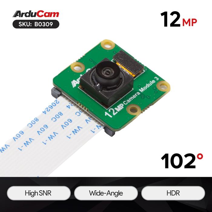 Jual Arducam 12MP IMX708 102 Degree Wide-Angle Fixed Focus HDR High SNR ...