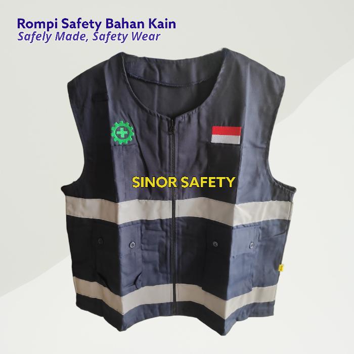Jual Rompi Safety Vest Kain Tebal 2 Kantong Dan Zipper - Navy - Kab ...