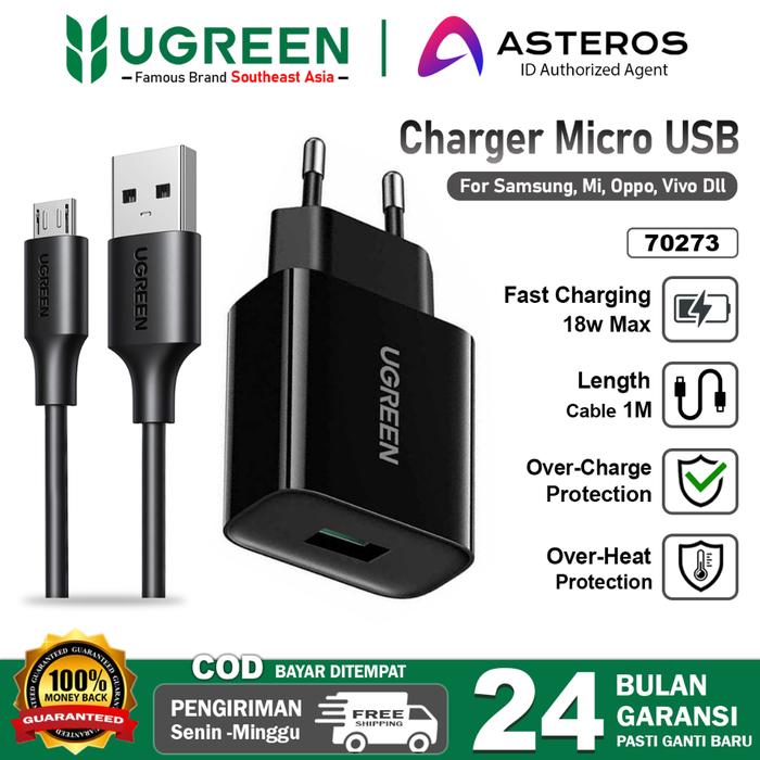 Jual UGREEN Charger Miro USB For Samsung, Oppo, Vivo, Realme FAST ...