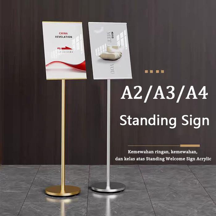 Jual Standing Frame Sign Acrylic Bisa Diputar 90° - Ukuran A2/A3/A4 ...