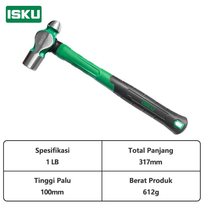 Promo ISKU Palu Konde 1LB Ball Pein Hammer Heavy Duty Martil Bulat Besi ...