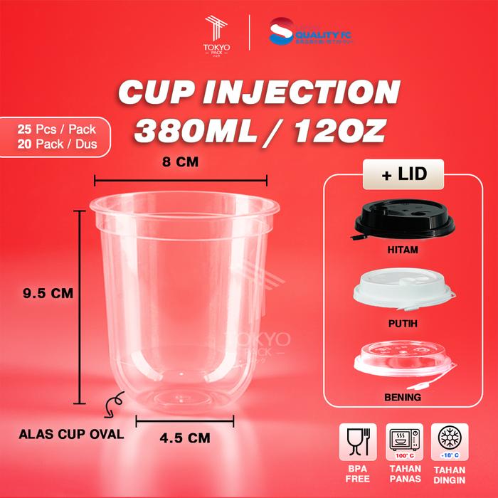 Jual PP Cup Injection Oval 380ml 12oz & Datar 500ml 16oz & 700ml 24oz ...