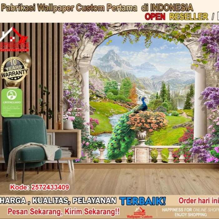 Jual Wallpaper Custom Dinding 3D Tema Merak | Wallpaper Dinding ...