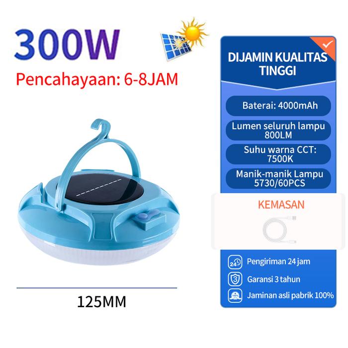 Promo COD Garansi 5 tahun Lampu Emergency UFO Gantung Solar Panel Camping Lamp 300W-600W - 300W ...