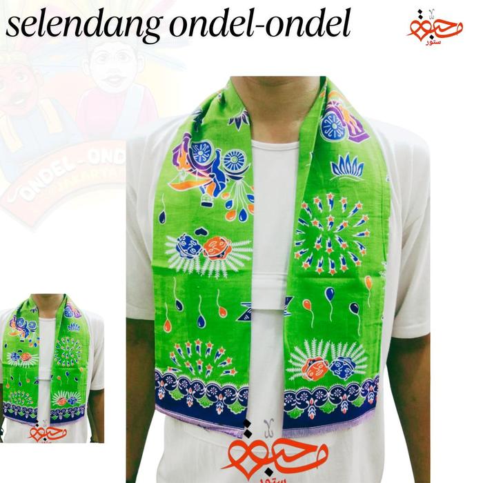 Jual Cukin Scraf betawi Selendang Syal Ondel Ondel Betawi Syal Leher ...