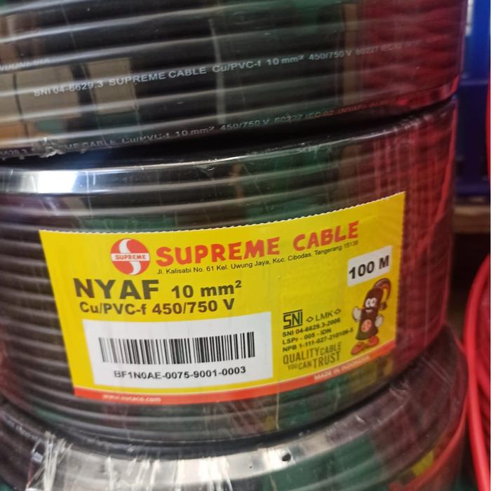 Jual Supreme Cable Kabel NYAF Serabut Supreme Cable Suprem 10mm Merah Kuning Hitam Biru SNI Roll ...