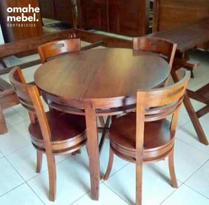 Jual Set meja kursi makan bulat minimalis, kursi meja cafe - Kab. Jepara - omahe mebel jepara ...